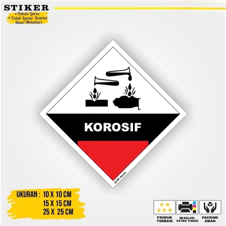 Jual Sticker Simbol B3 Hazmat Korosif Label K3 Limbah | Shopee Indonesia