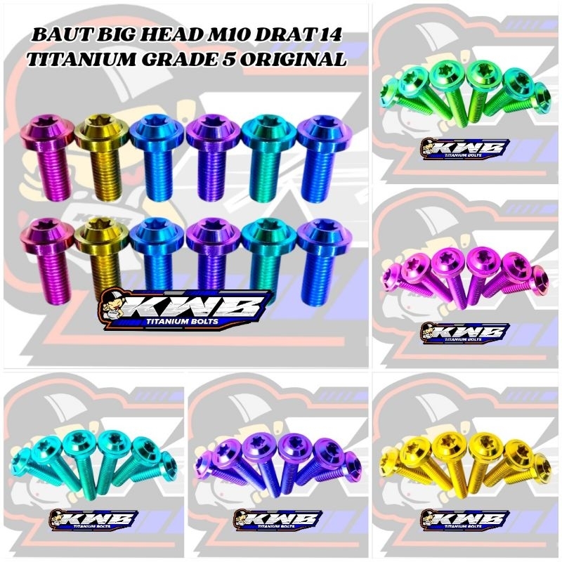 Jual Baut titanium big head baut drat 14 m10x10,15,20,25,30,35,40,45,50 ...