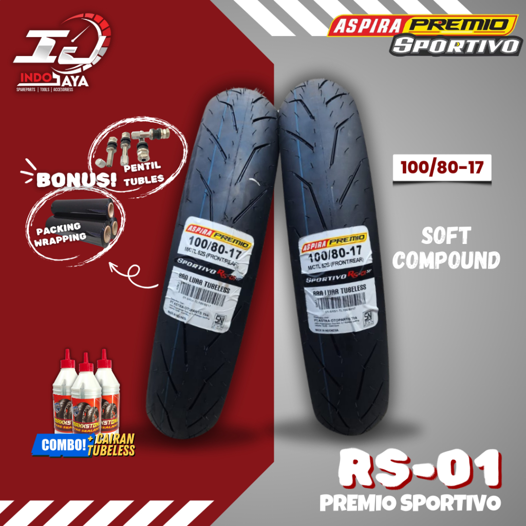 Jual [READY COD] BAN ASPIRA PREMIO SPORTIVO RS01 TUBELESS SOFT COMPOUND RING 17 / BAN BALAP SOFT ...