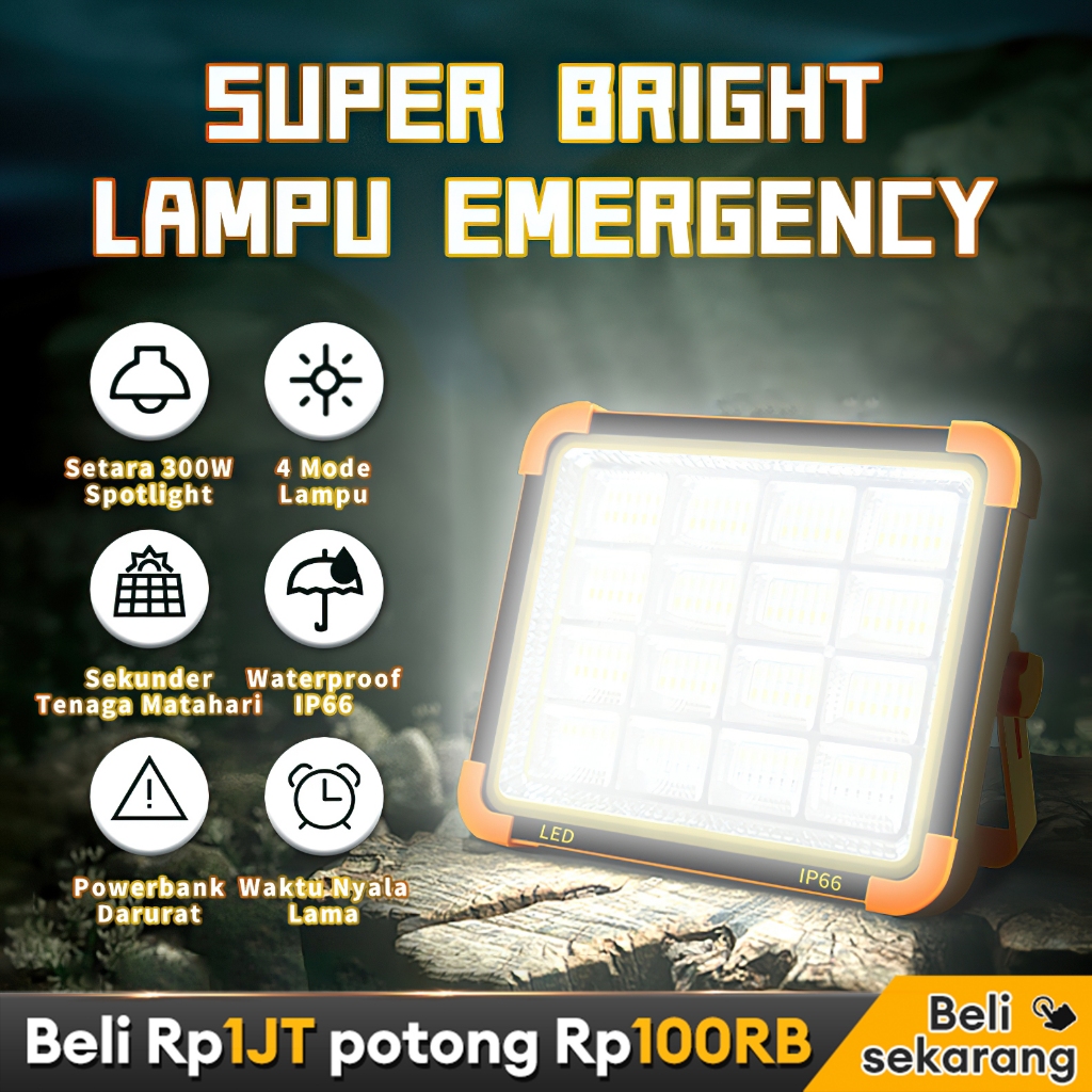 Jual 【Garansi 30 tahun】 lampu tenaga surya 600W Lampu Emergency LAMPU ...
