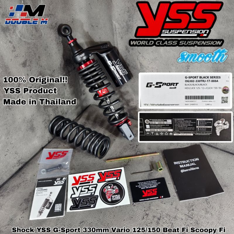 Jual Shock Shockbreaker YSS G Sport Smooth Black Series 330mm Vario 125 ...