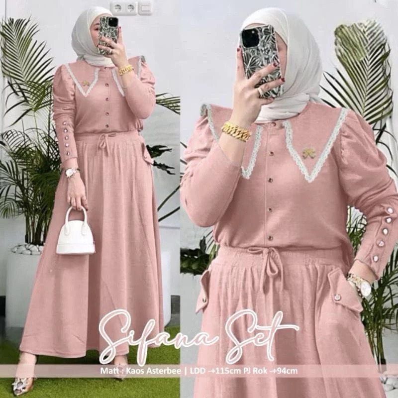 Jual SIFANA SETELAN KNIT RIB RENDA FIT TO XL JUMBO // SETELAN SIFANA ...