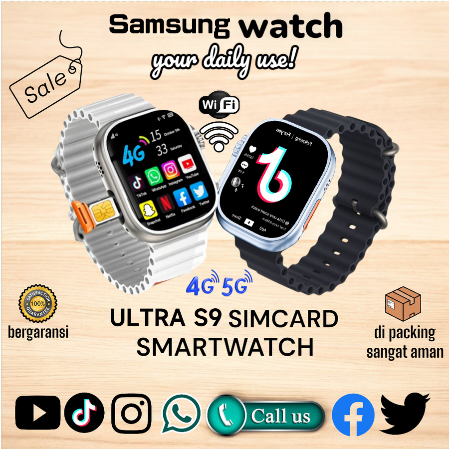 Jual [4G Sim card] ORI Samsung Smartwatch S9 ULTRA Bisa Nonton Youtube ...