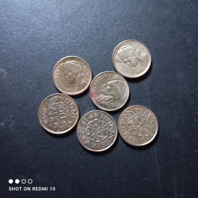 Jual uang koin kuno 50 sen diponegoro tahun 1950'an bekas utuh asli ...