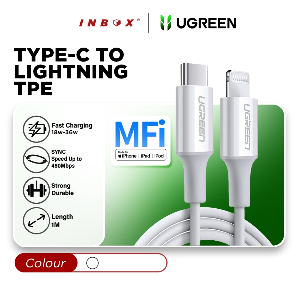 Jual Ugreen Kabel Data Iphone MFI Type C To Lightning PD Fast Charging | Shopee Indonesia
