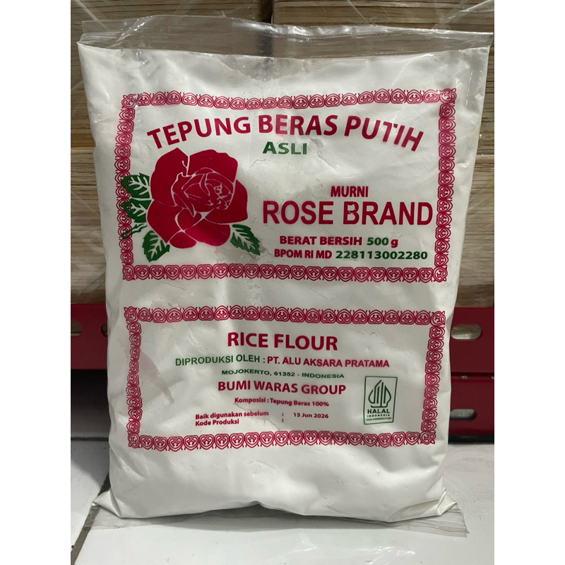 Jual TEPUNG BERAS PUTIH ROSE BRAND KEMASAN 500gr | Shopee Indonesia
