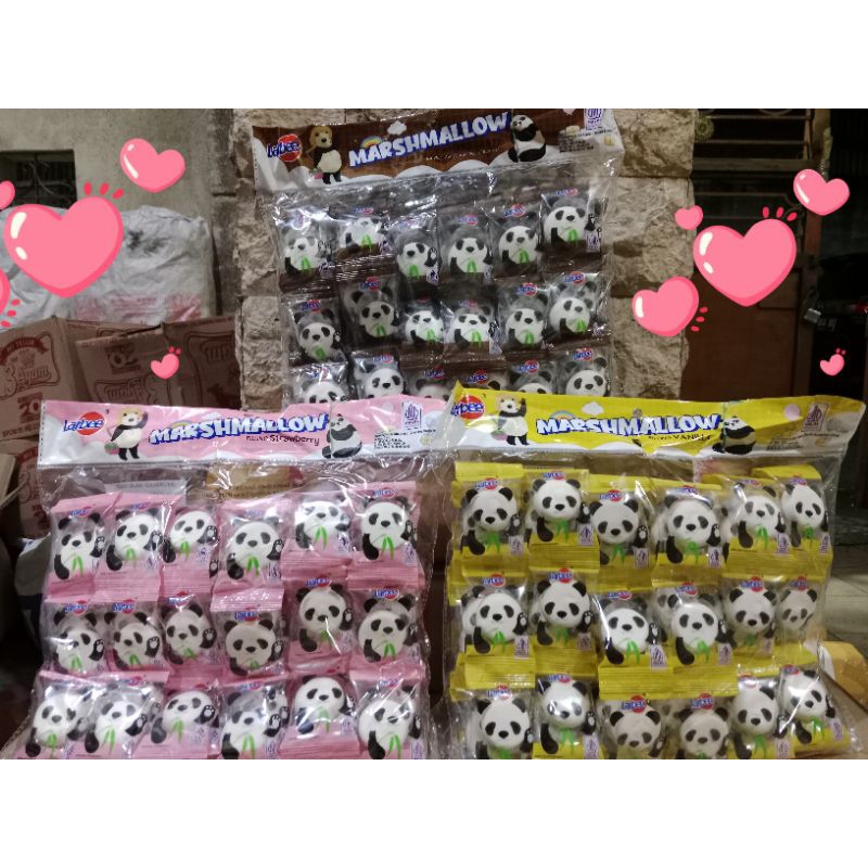 Jual LARBEE PANDA MARSMALLOW CHOCO/ VANILLA/ STRAWBERRY ( ISI ± 60 ...