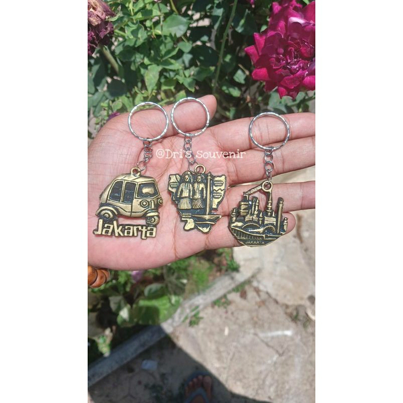 Jual (25pcs) Gantungan Kunci Icon Jakarta monas Resin Ring rantai Besar ...