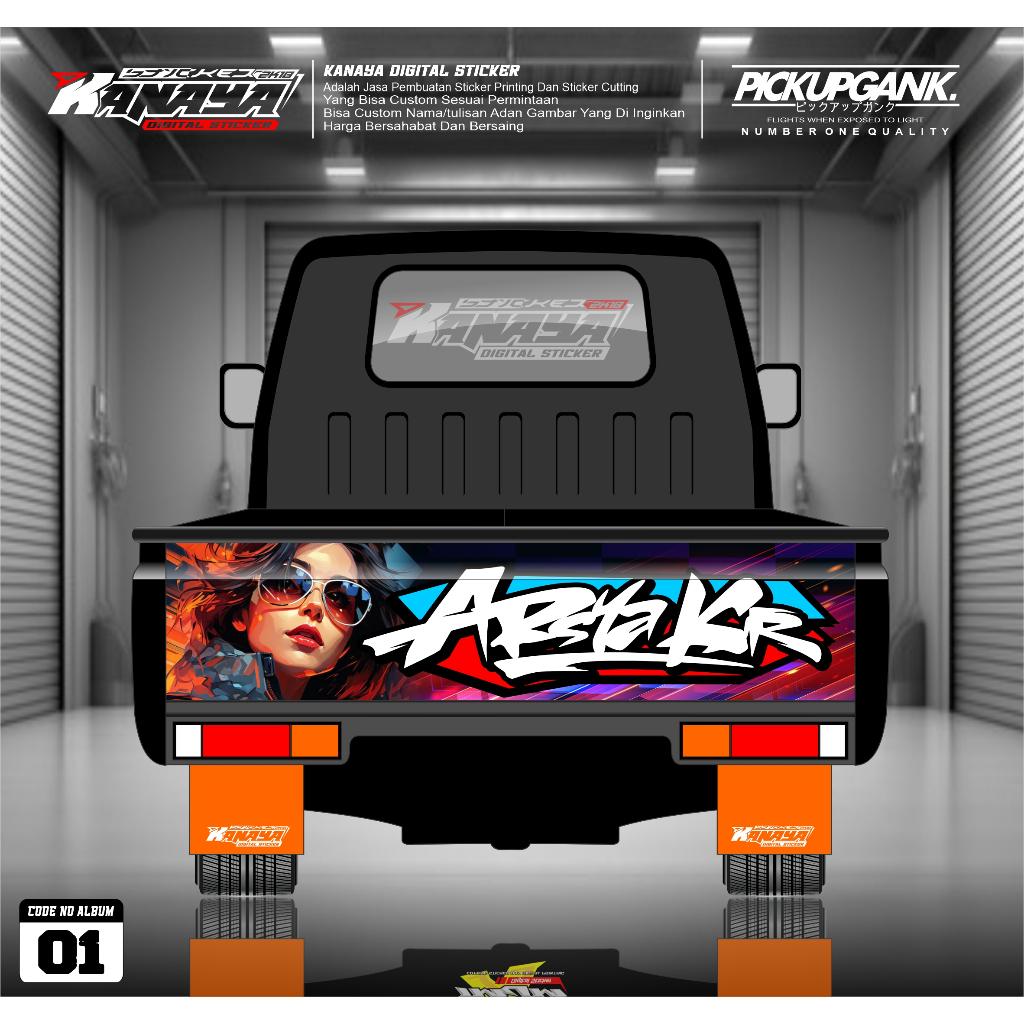 Jual STICKER PINTU BELAKANG PICKUP CUSTOM STICKER PINTU BAK BELAKANG ...