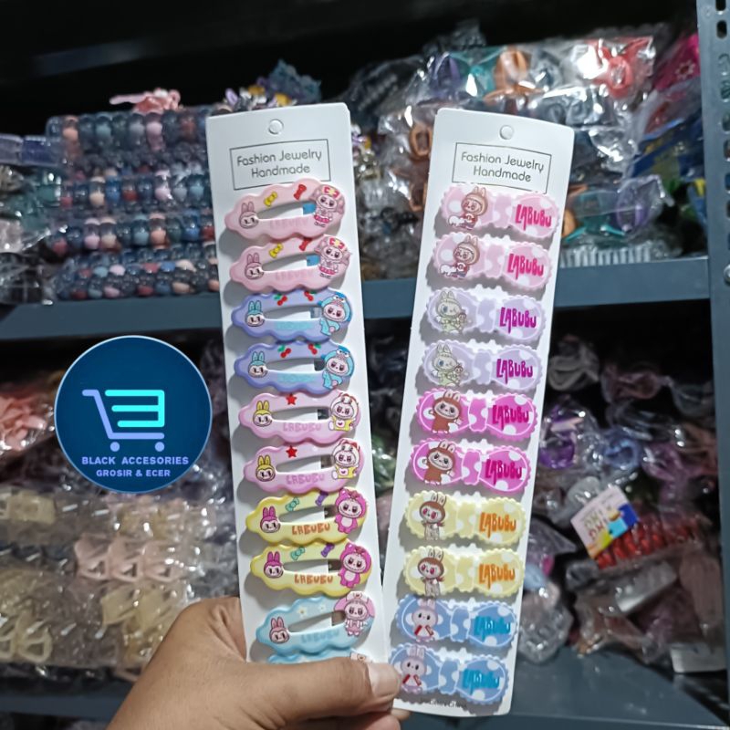 Jual Jepit rambut TIPTOK KARAKTER LABUBU isi 10 pcs | Shopee Indonesia
