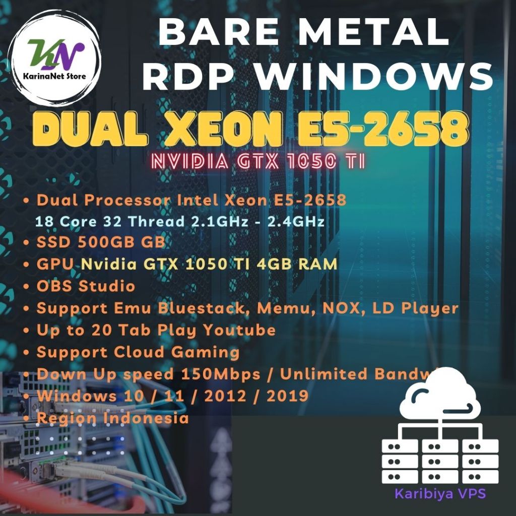Jual Bare Metal Server RDP Dedicated Dual Xeon VGA GPU Nvidia GTX1050TI ...