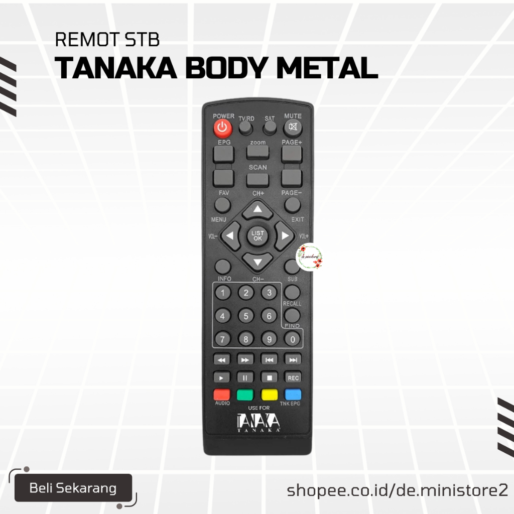Jual Remot Remote STB Tanaka Metal V2/V5 Dus Biru Body Metal STB DVBT2 ...