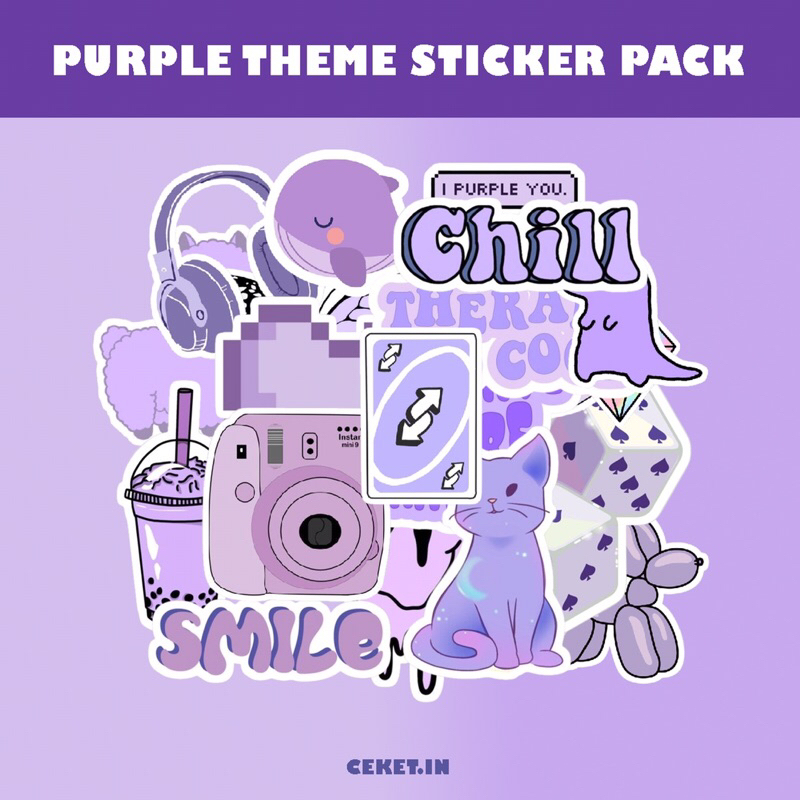 Jual Purple Theme Sticker Pack (20pcs) | Shopee Indonesia