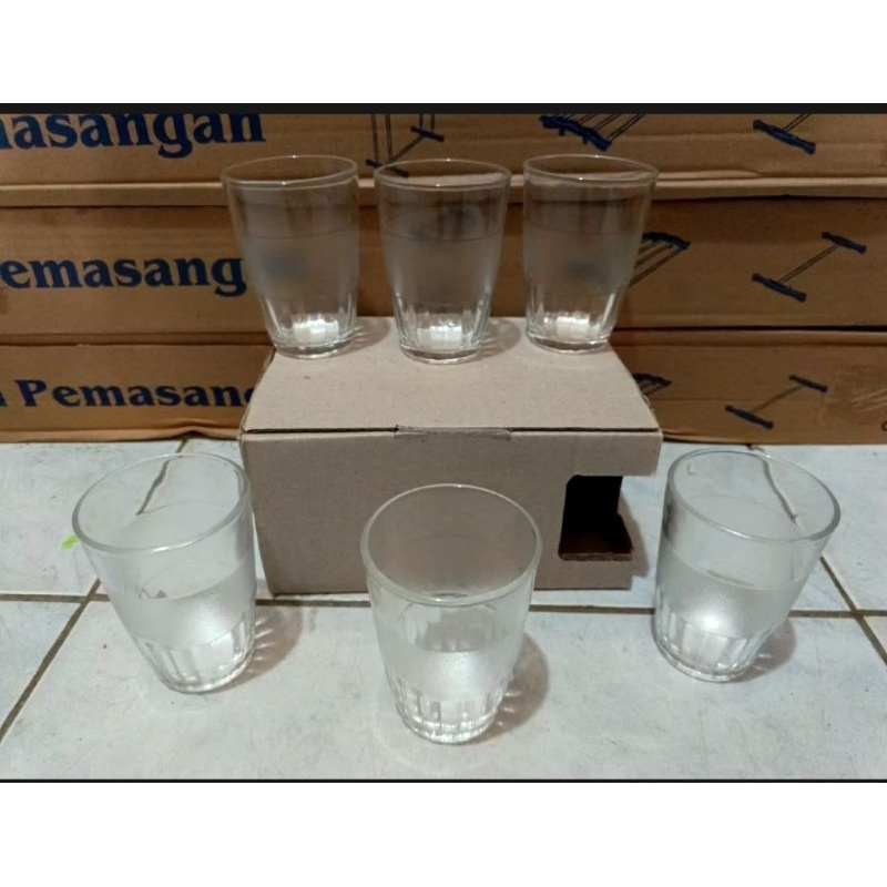 Jual GELAS HS POLOS 200ML ISI 6PCS / GELAS KOPI BLIMBING !!! | Shopee Indonesia
