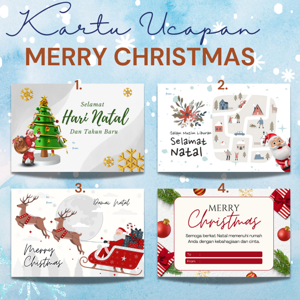 Jual (1 PAK ISI 30 PCS) Kartu Ucapan NATAL - Greeting Card NATAL ...
