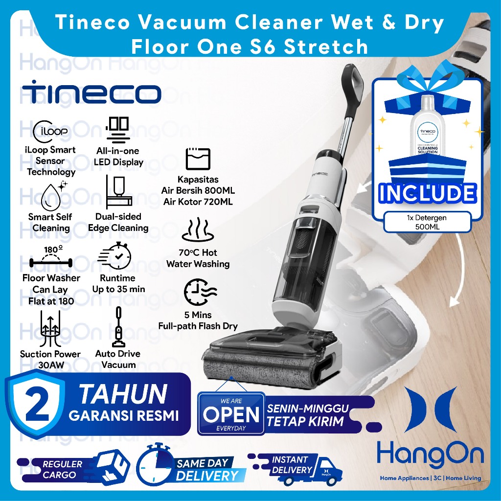 Jual Tineco Floor One Stretch S6 Wet and Dry Cordless Vacuum Cleaner ...
