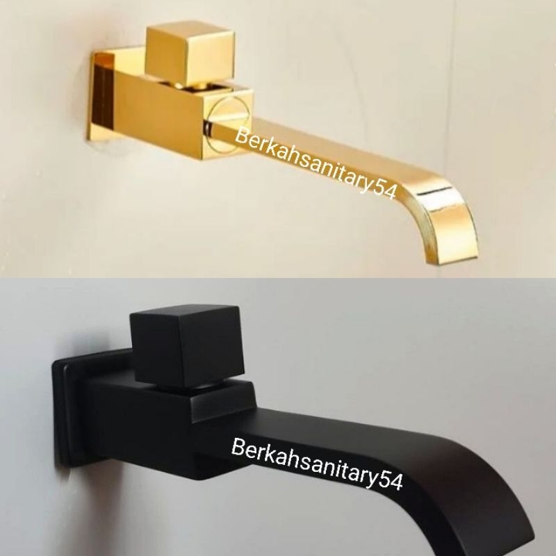Jual Kran Wastafel Dinding Gold/Black/Chrome/Kran Wudhu/Kran Tembok ...
