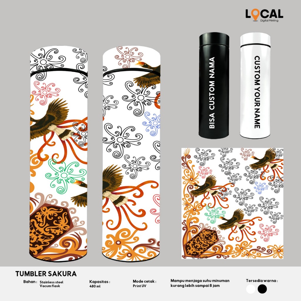 Jual Tumbler Sakura Custom Edisi Batik Nusantara - Local Print | Shopee ...