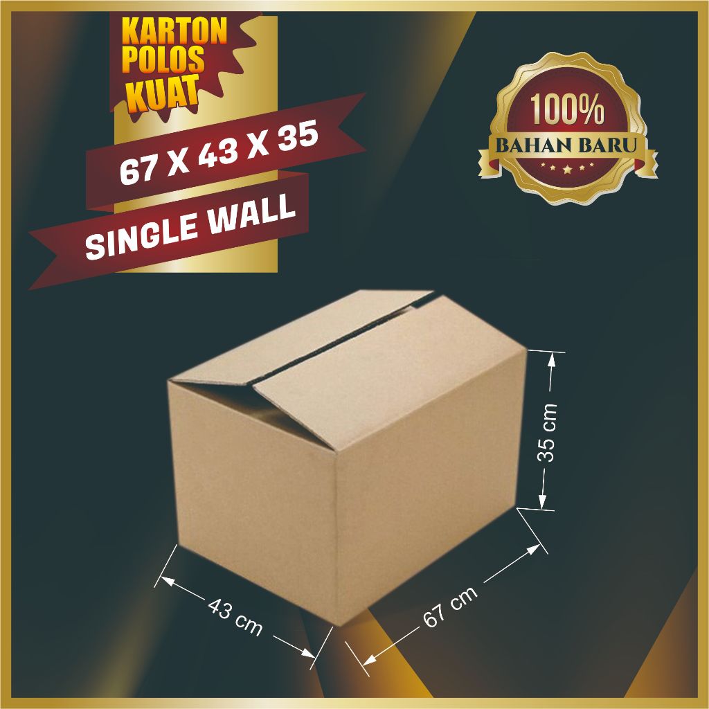 Jual Kardus packing uk. 67x43x35 cm, kardus polos, kardus coklat murah ...