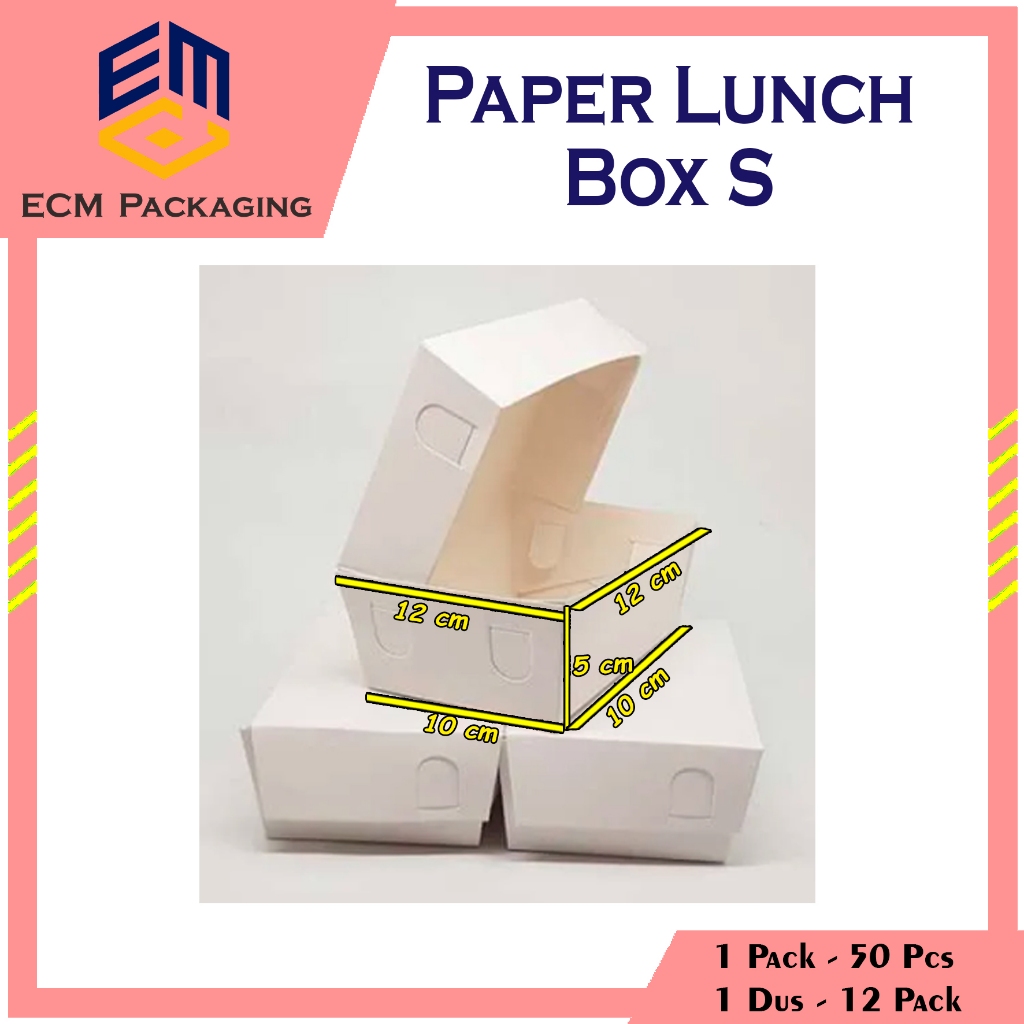 Jual Paper Lunch Box S 50 Pcs | Kotak Makan kertas Putih | Paper ...