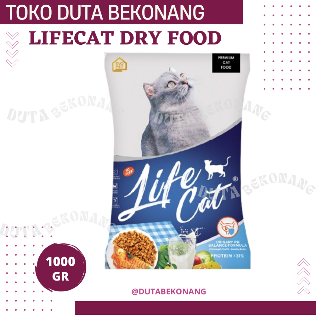 Jual LIFE CAT PAKAN KUCING DRY FOOD KEMASAN 1KG | Shopee Indonesia