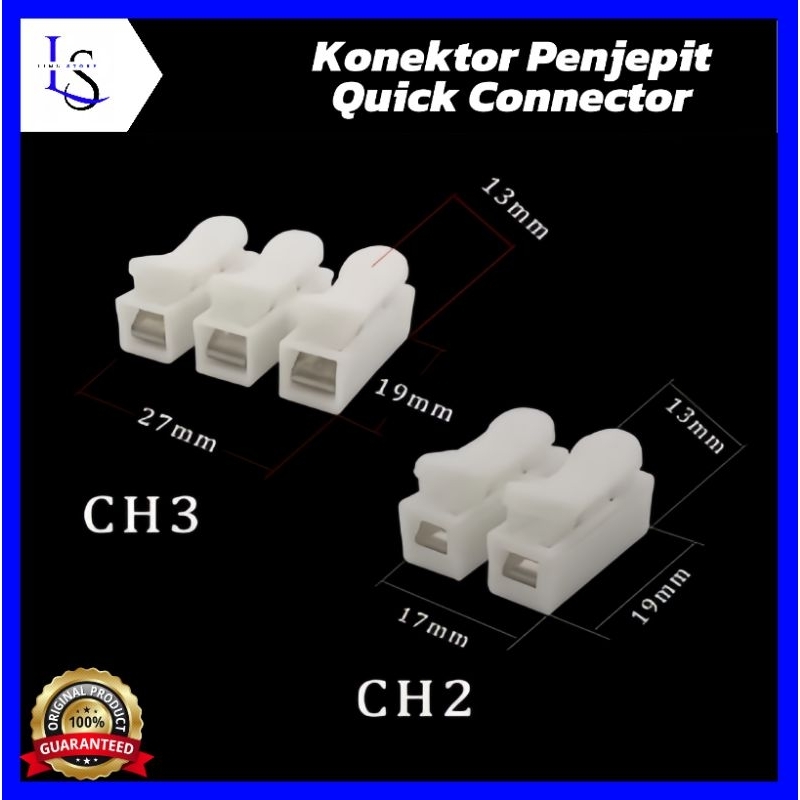 Jual Sambungan Kabel Konektor Kabel Terminal Quick Connect CH 2 Pin ...