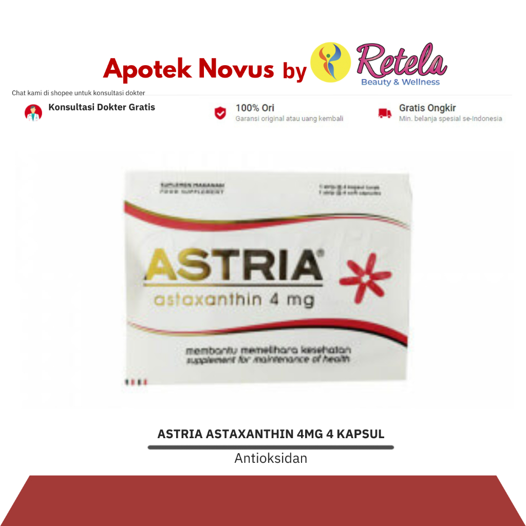 Jual ASTRIA ASTAXANTHIN 4MG 4 KAPSUL | Shopee Indonesia