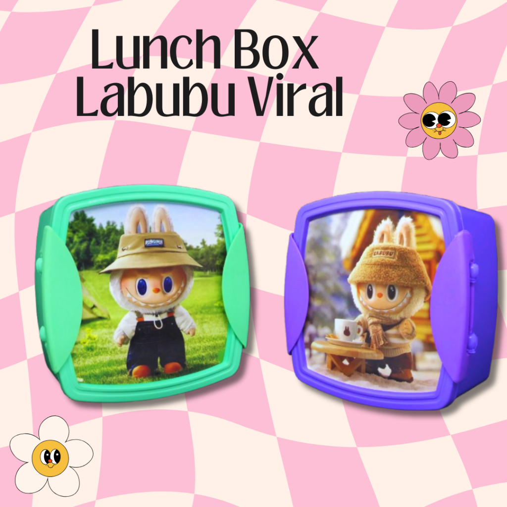 Jual Lunch Box Labubu Viral Terea GRATIS SENDOK Kotak Makan Labubu ...