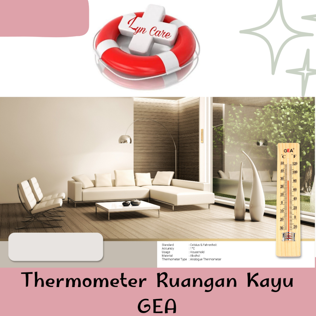 Jual LynCare Thermometer Wooden / Termometer Ruang Kayu GEA S 092 ...