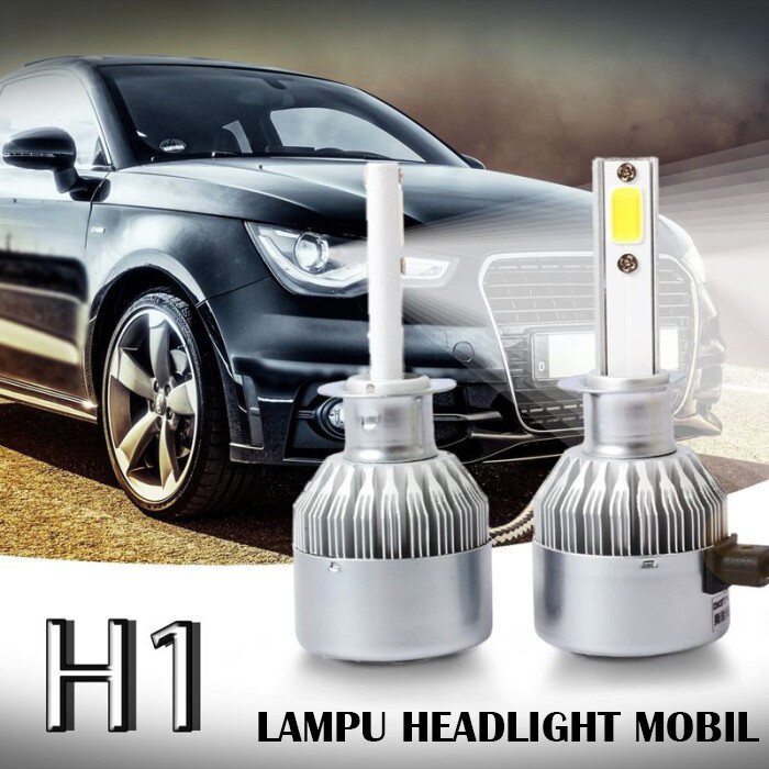 Jual Lampu Mobil Headlight LED H1 COB 2 PCS C6 Waterproof Lampu Depan ...