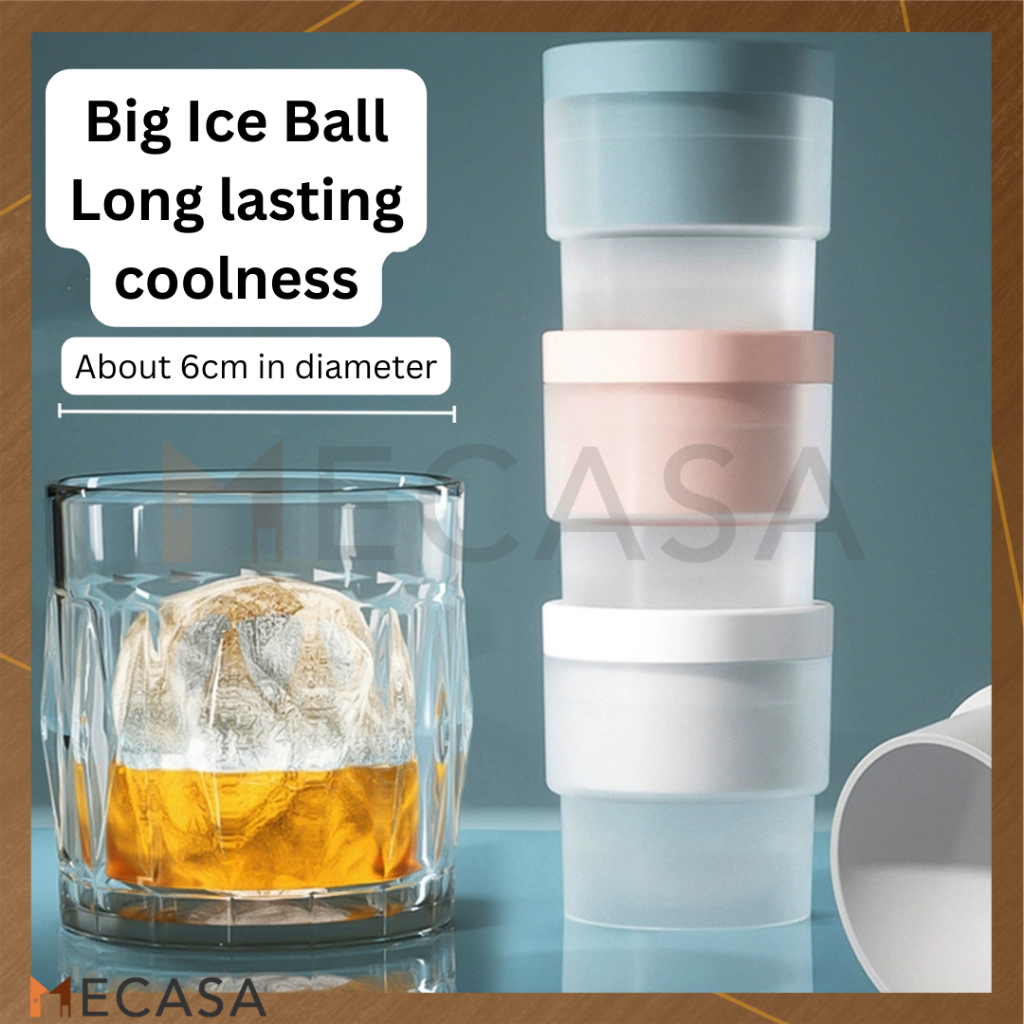 Jual Cetakan Es Batu Bulat Besar Pembuat Bola Es Tahan Lama Tidak ...