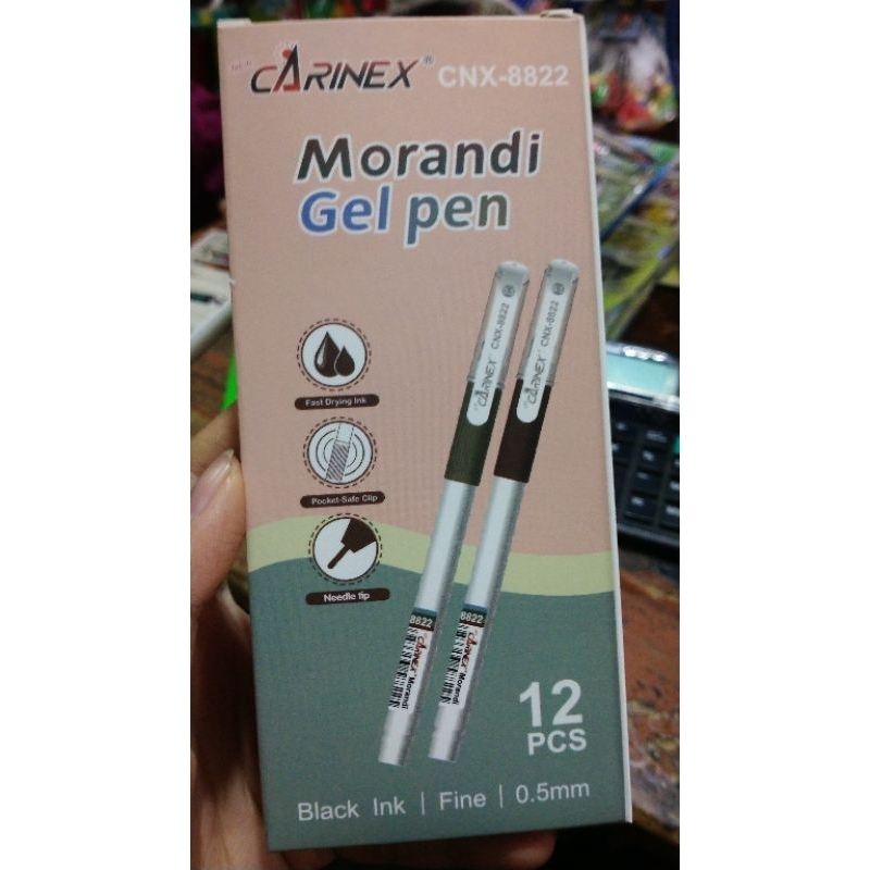 Jual 12 pcs \ pulpen carinex \ morandi gel pen \ cnx-8822 \ hitam \ 0.5 ...
