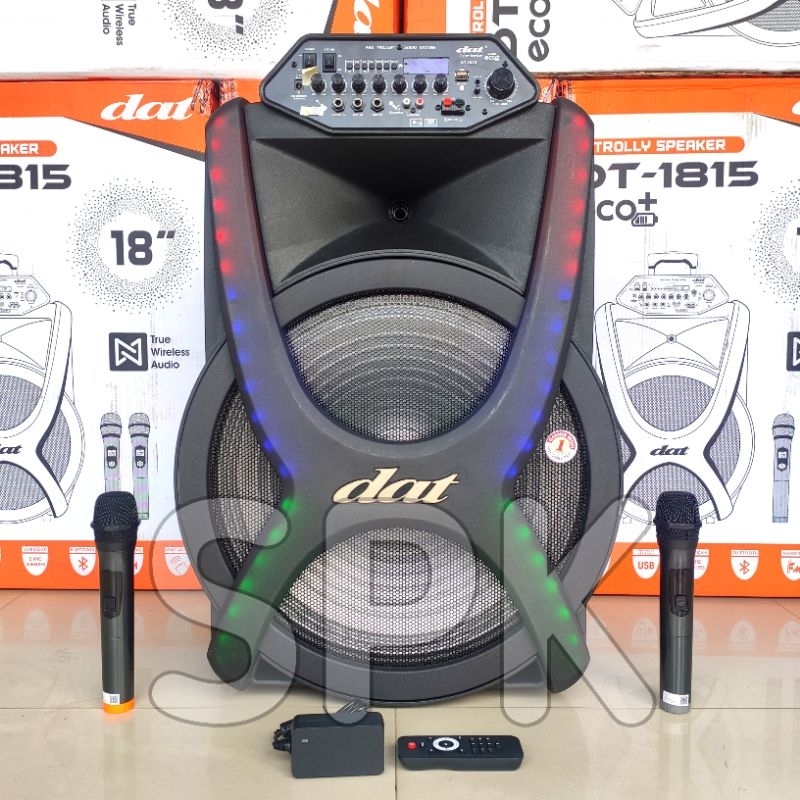 Jual Speaker Portable DAT DT 1815 18 inch 2 Mic Wireless | Shopee Indonesia