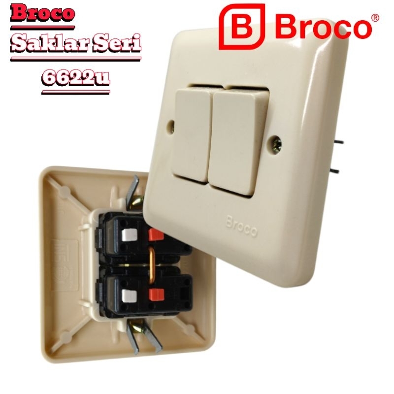 Jual Saklar broco seri 2/saklar broco/saklar ganda broco(6622u ...
