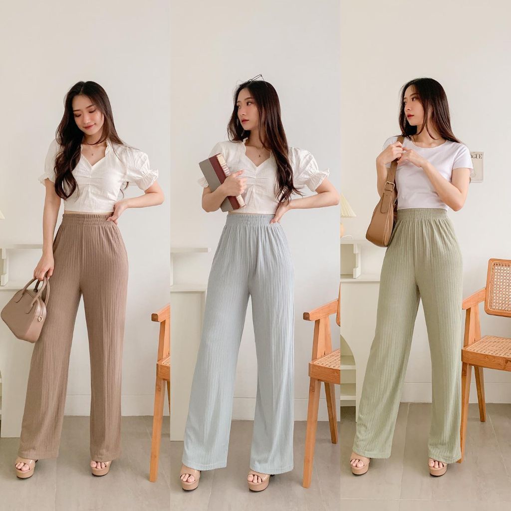 Jual Celana Kulot Knit Premium Original - Yenni Knit Pants - Kulot ...