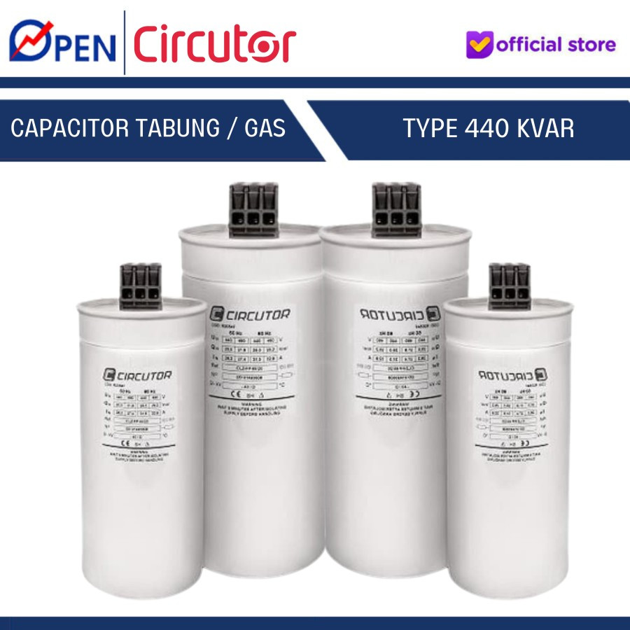 Jual CAPACITOR TABUNG / GAS TYPE 440V 25kVAR, 30KVAR, 40KVAR CIRCUTOR ...