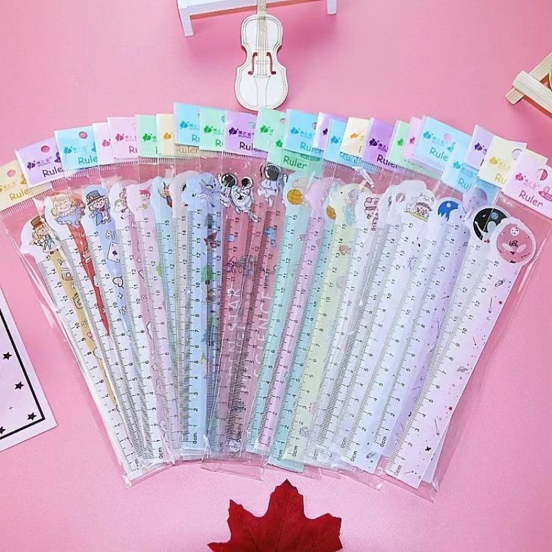 Jual penggaris anak lucu / penggaris 15 cm karakter / penggaris ...
