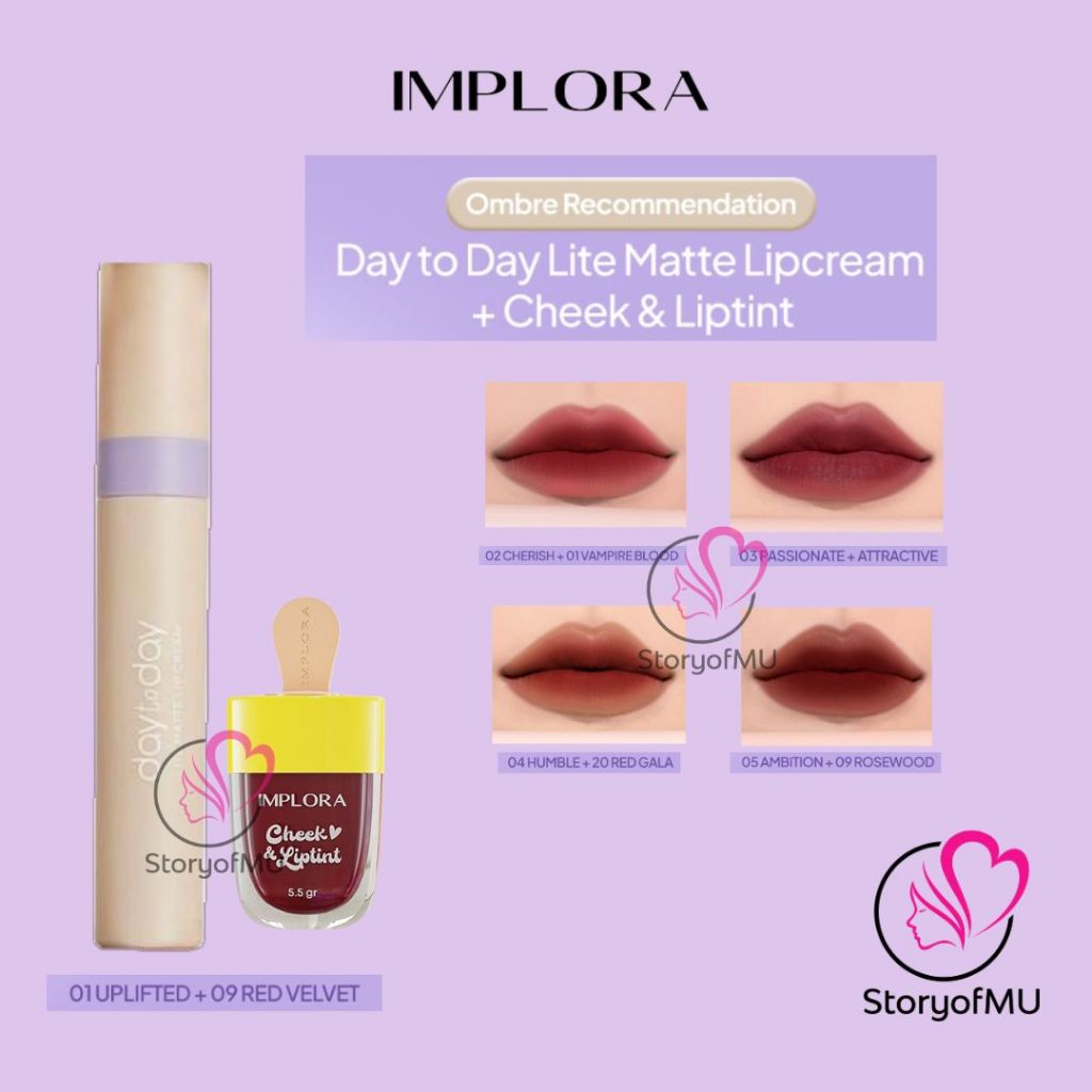 Jual StoryofMU - [PAKET OMBRE] IMPLORA Day To Day Lite Matte Lip Cream ...