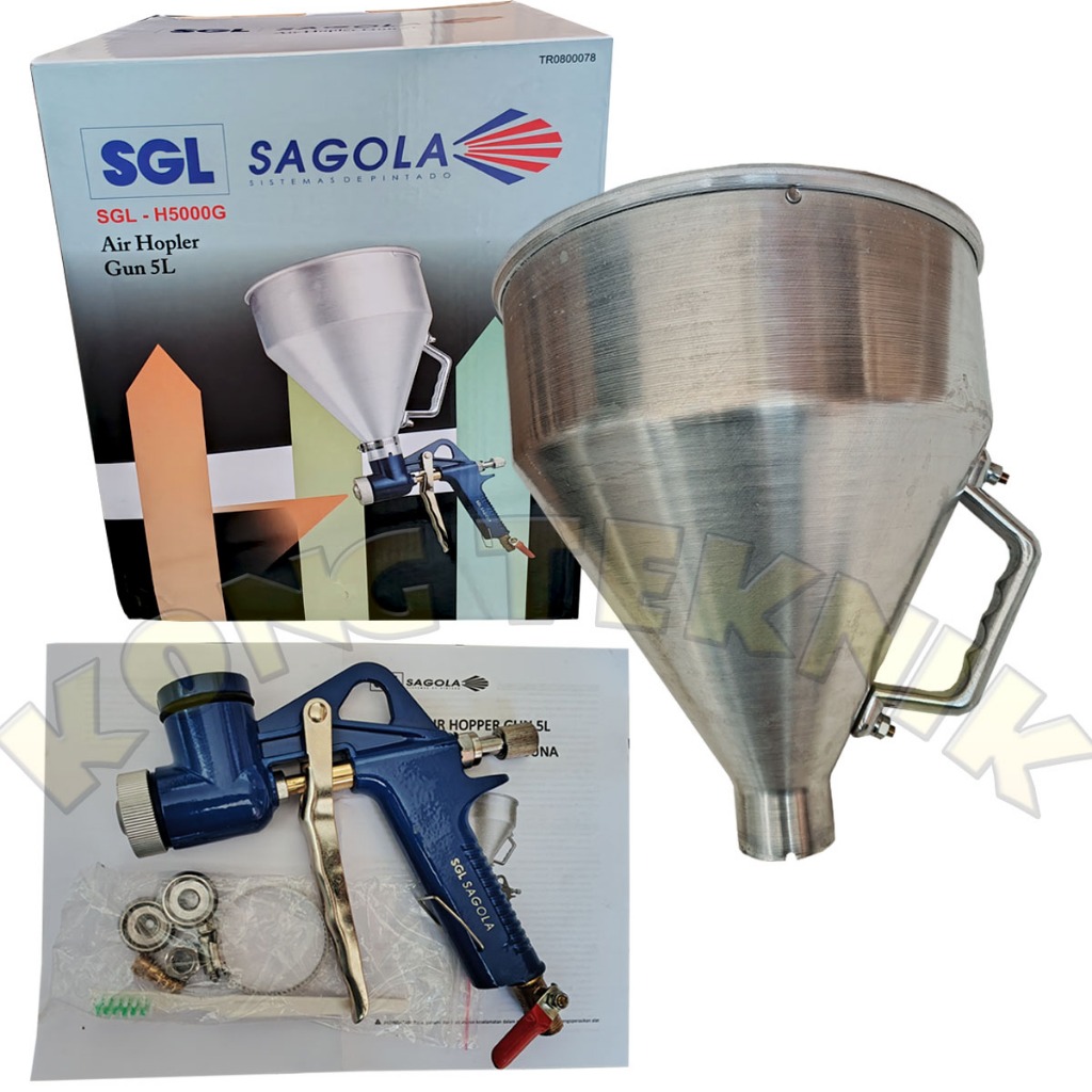 Jual Spray Gun Hopper Gun H5000G Cat Semen Tembok Air Cement Texture ...