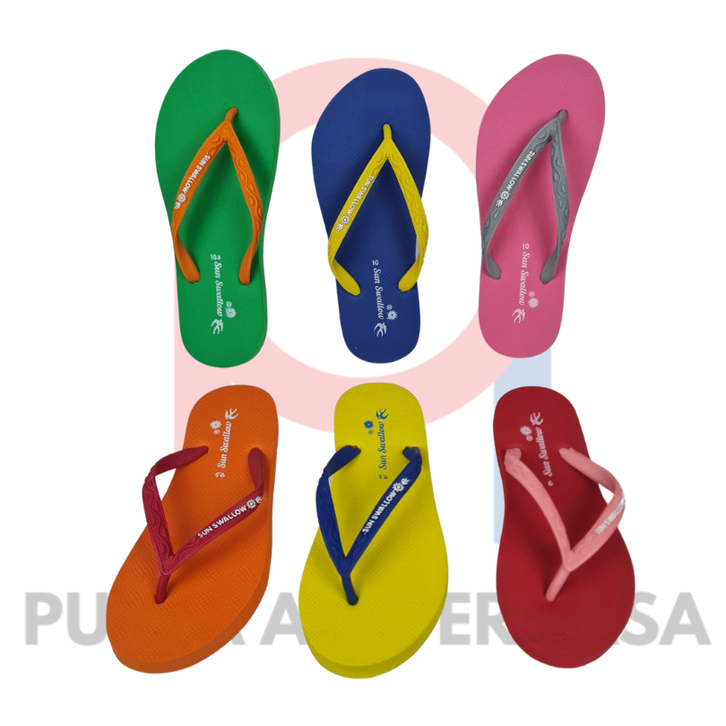Jual Sandal Sun Swallow Nice Ladies Pop Full Warna Sendal Karet Nyaman ...