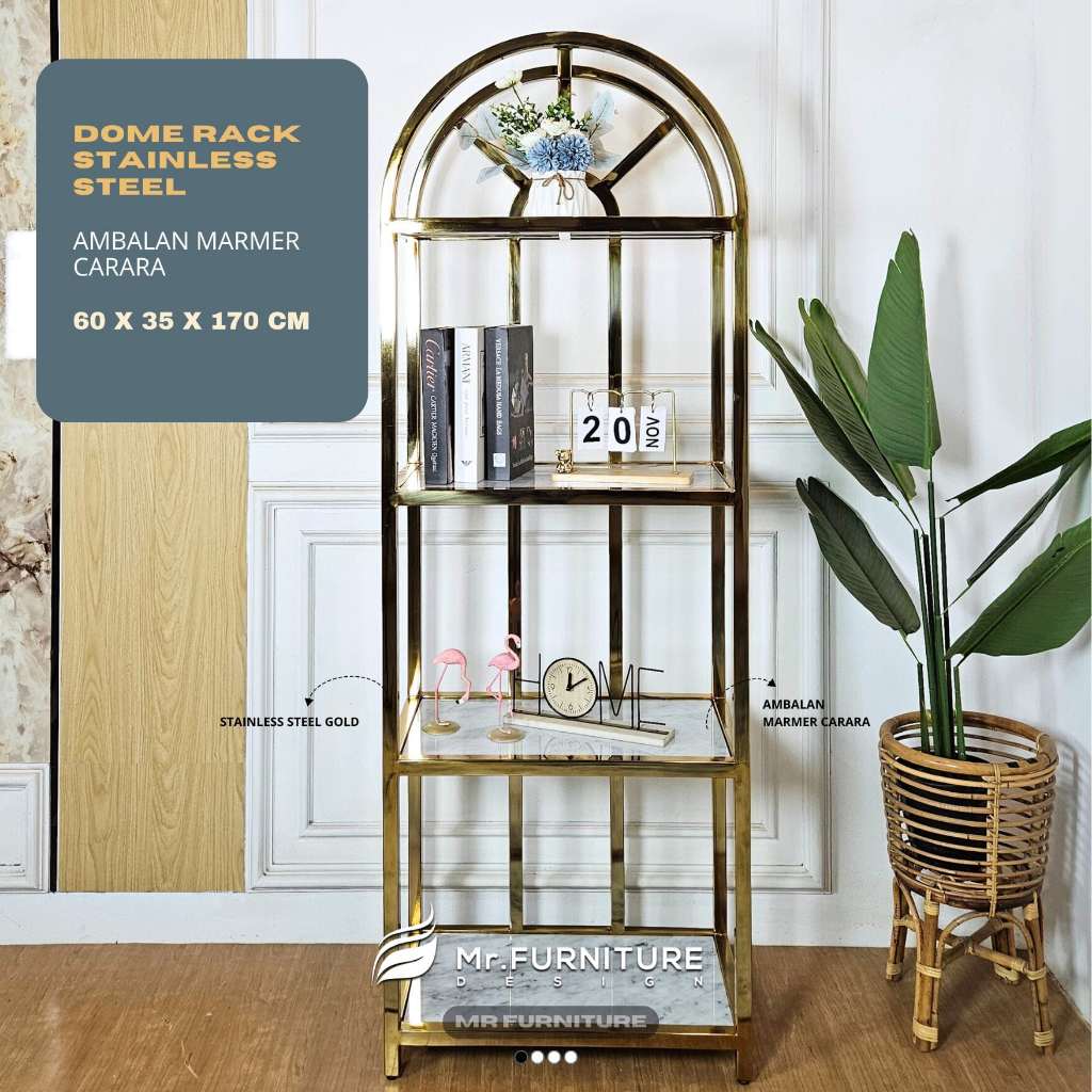Jual dome rack stainless gold ambalan marmer carrara asli T 170 cm ...