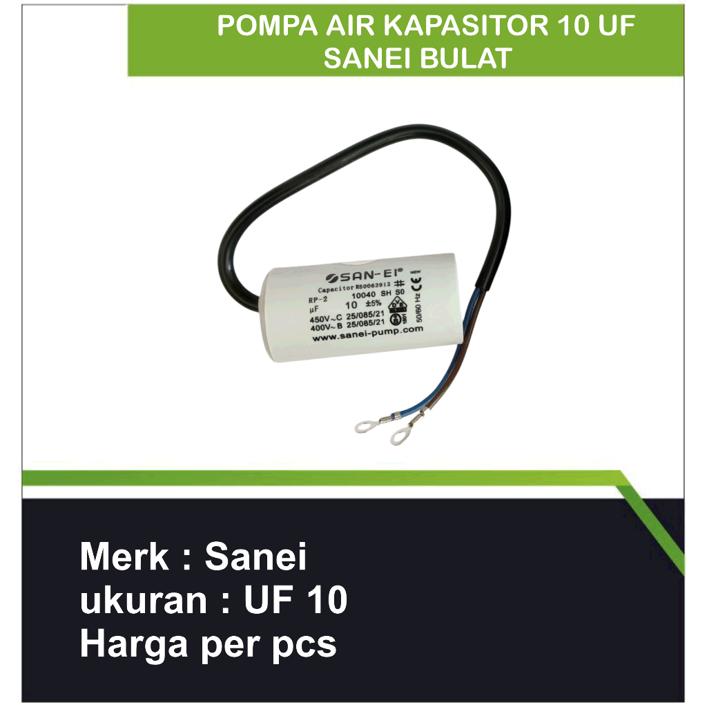 Jual POMPA AIR KAPASITOR 10 UF SANEI BULAT/POMPA AIR KAPACITOR/POMPA ...