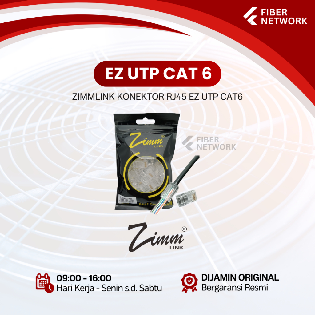Jual ZIMMLINK EZ UTP CAT6 KONEKTOR RJ45 UTP CAT 6 ZIMM LINK | Shopee ...