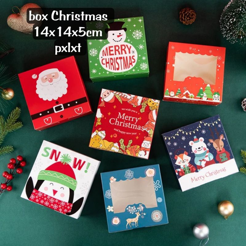 Jual BOX NATAL MERAH HAMPER MERRY CHRISTMAS KOTAK NATAL 14X14 NB30 ...