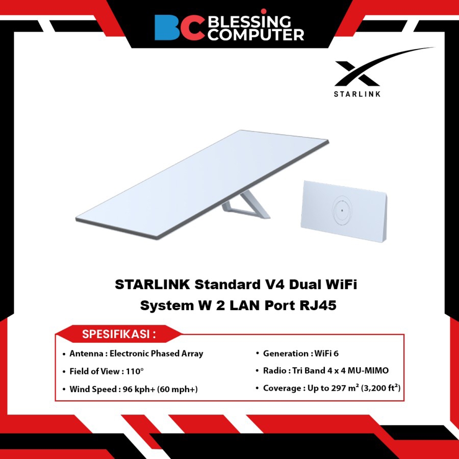 Jual STARLINK Standard V4 Dual WiFi System W 2 LAN Port RJ45 | Shopee ...