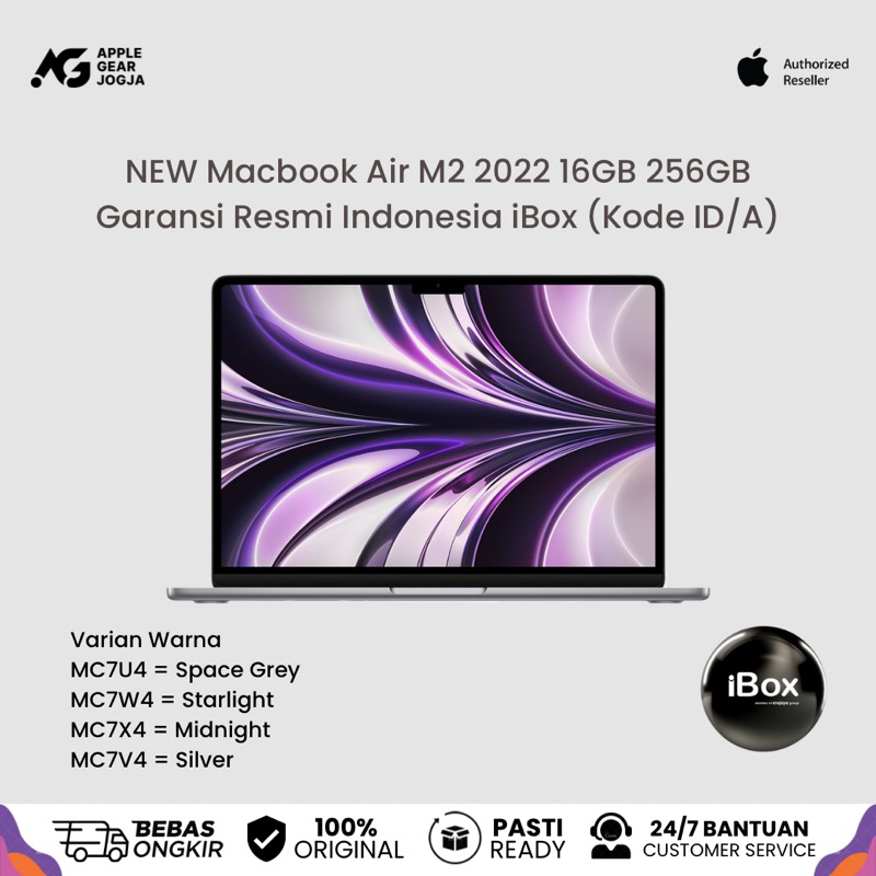 Jual (iBox) New Macbook Air M2 2022 13” Inch RAM 16GB 256GB Garansi Resmi Indonesia iBox ...