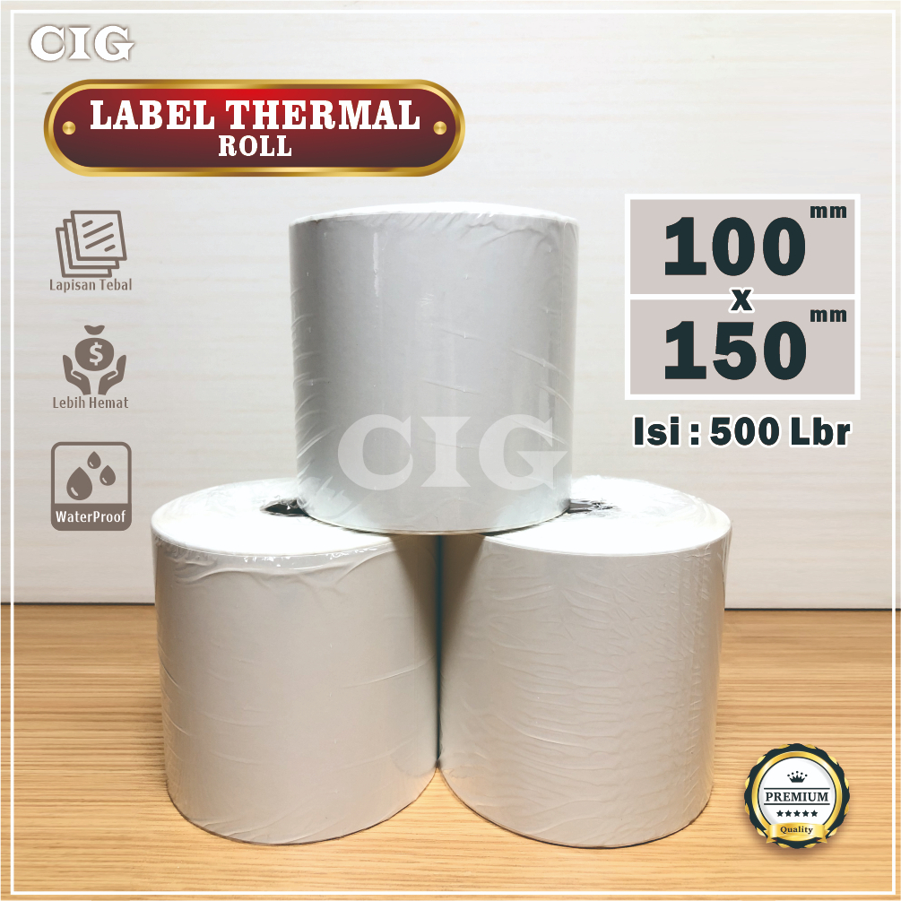 Jual Label stiker Thermal 100x150mm Waterproof / Sticker Label Kertas Isi 500pcs Tidak Luntur ...