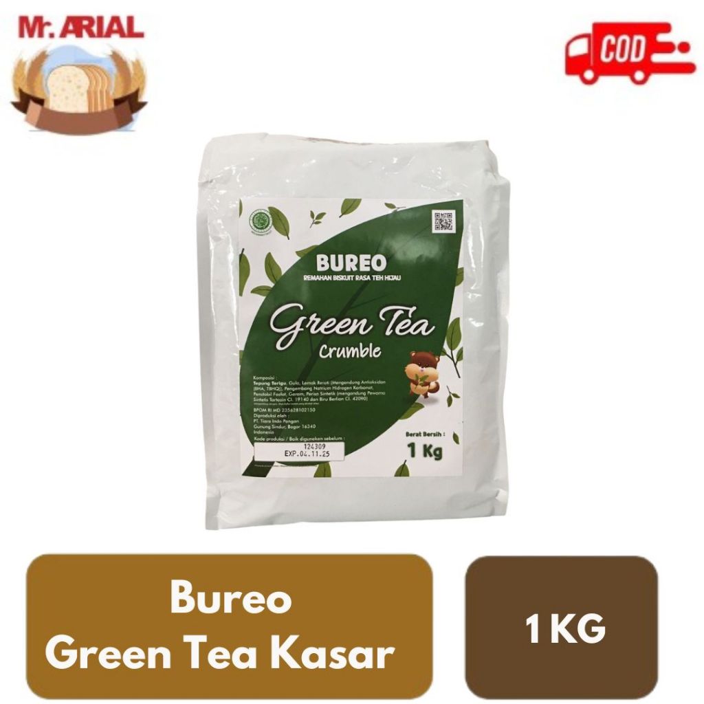 Jual BUREO Green Tea Crumbs Biscuit 1kg / bubuk biskuit crumb cookies ...