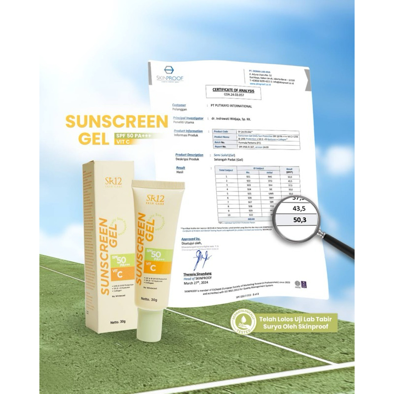 Jual SUNSCREEN GEL SPF 50 SR12/Sunscreen SPF 50 SR12/SPF 50 | Shopee ...