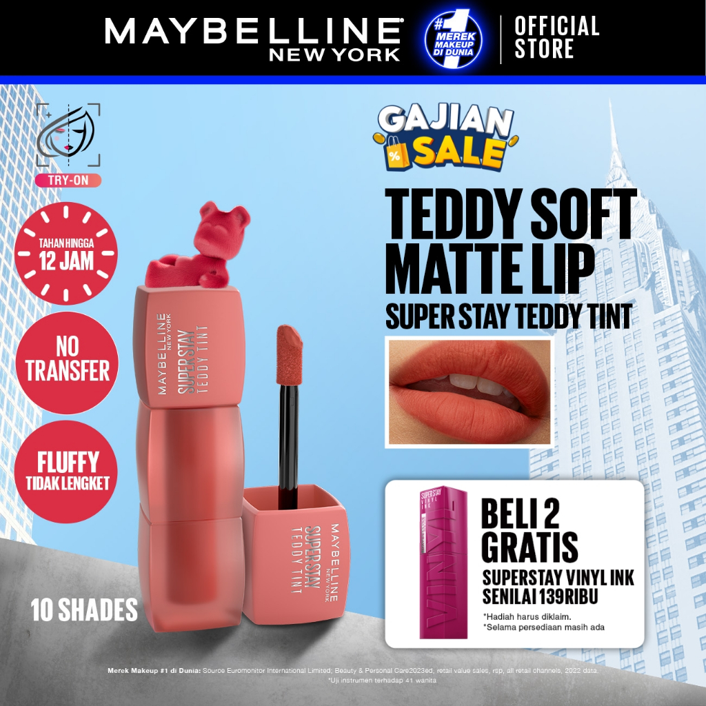 Jual MAYBELLINE OFFICIAL Superstay Teddy Tint 5 mL - Teddy Soft Matte ...
